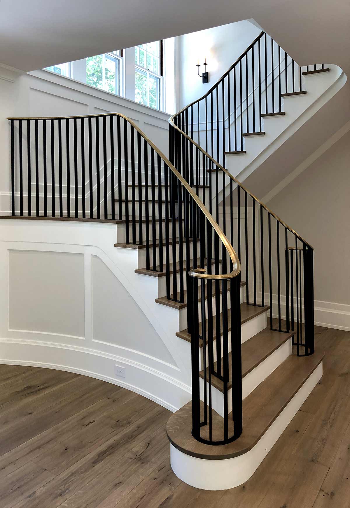 Bronze and Steel Curved Railing | Brookline, MA - Modern Metal Solutions